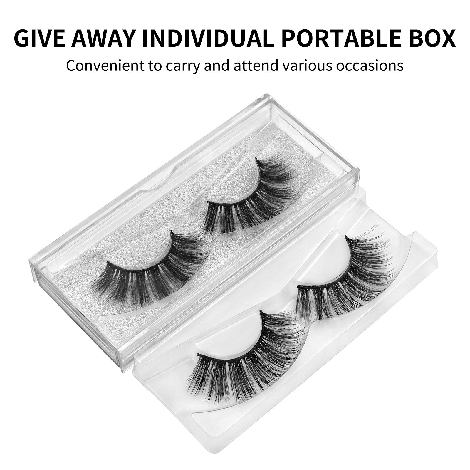 DYSILK Lashes Wispy Eyelashes - False Eyelashes 5 Pairs 6D Mink Lashes - Fake Eyelashes Natural Look Like Extensions Strip Lashes Fluffy Lash Pack | 007-18mm