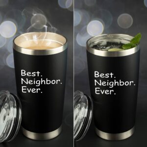 JENVIO Neighbor Gifts | Laser Engraved Stainless Steel Travel Tumbler with Lid and 2 Straws | Housewarming New Ideas Going Away Thank You Valentine's Day (20 Ounce)