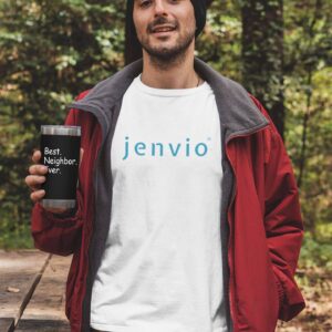 JENVIO Neighbor Gifts | Laser Engraved Stainless Steel Travel Tumbler with Lid and 2 Straws | Housewarming New Ideas Going Away Thank You Valentine's Day (20 Ounce)