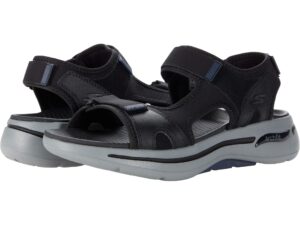 skechers go walk arch fit sandal - mission black/navy 10 d (m)