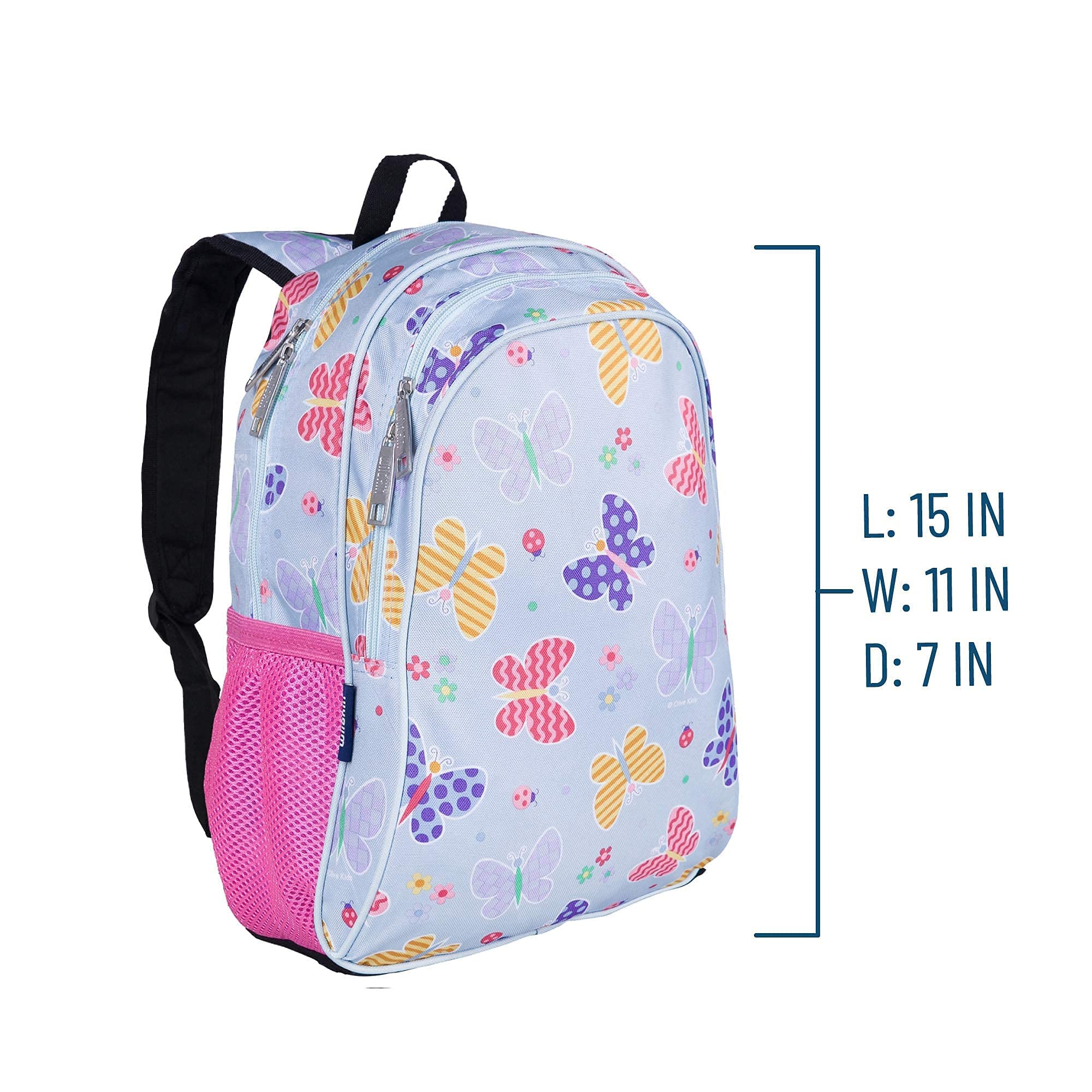 Wildkin 15 Inch Kids Backpack Bundle with Lunch Box Bag (Butterfly Garden)