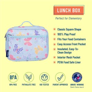 Wildkin 15 Inch Kids Backpack Bundle with Lunch Box Bag (Butterfly Garden)