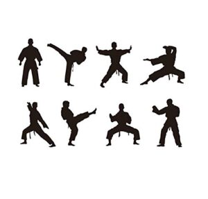 8 pcs/set martial arts wall stickers removable kids room boys room karates sports wall decal(am172)