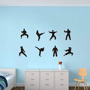 8 Pcs/Set Martial Arts Wall Stickers Removable Kids Room Boys Room Karates Sports Wall Decal(AM172)