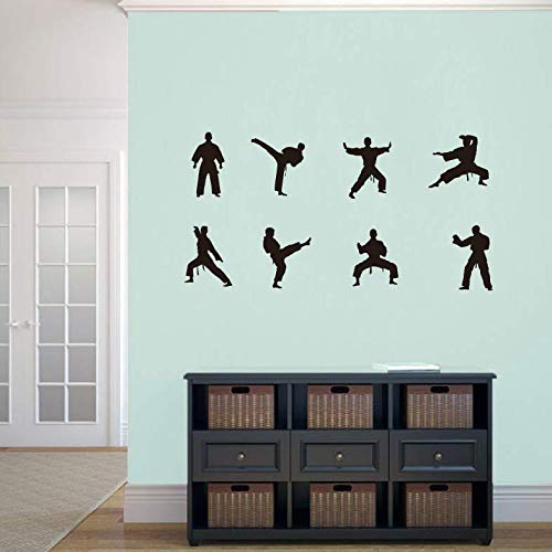 8 Pcs/Set Martial Arts Wall Stickers Removable Kids Room Boys Room Karates Sports Wall Decal(AM172)