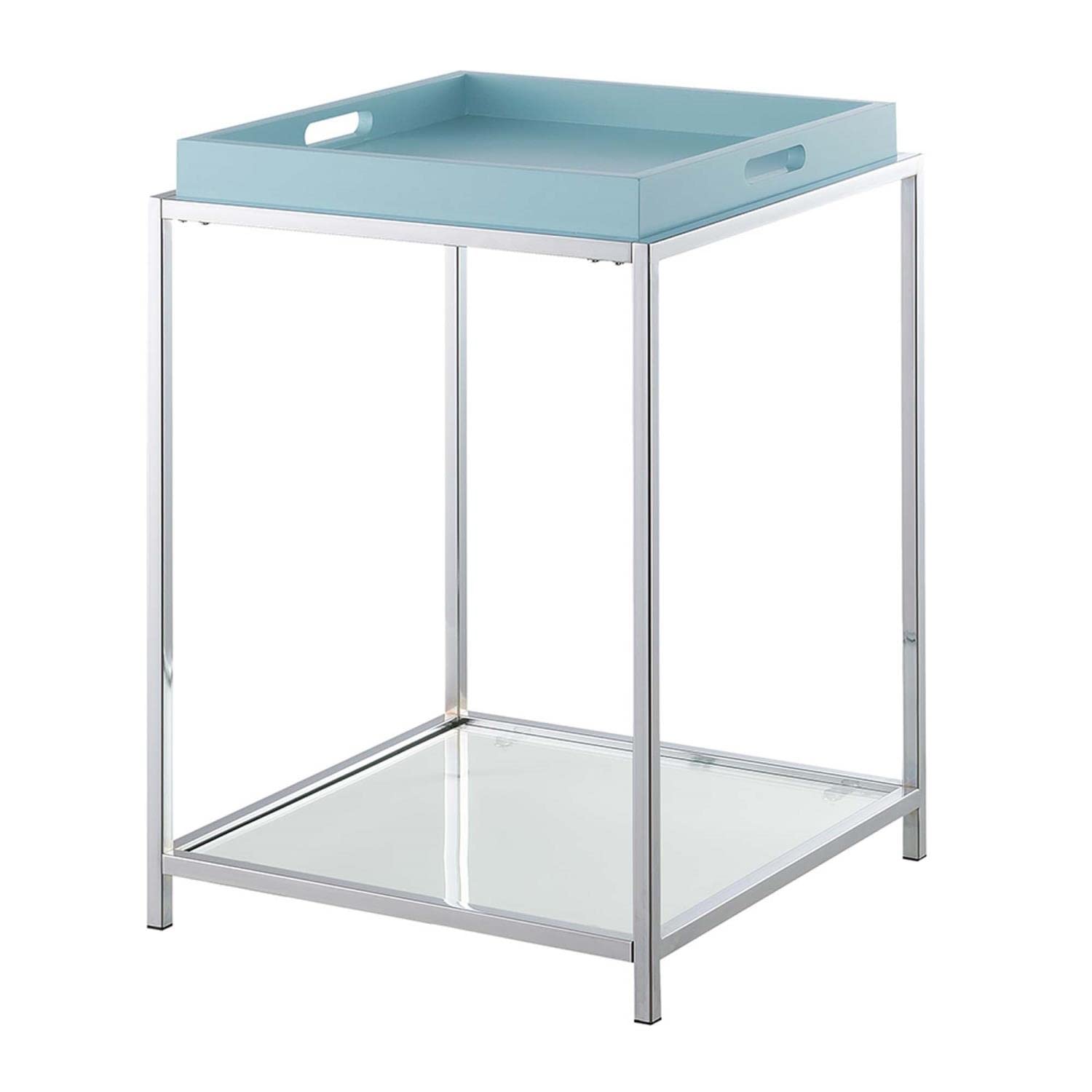 Convenience Concepts Palm Beach End Table with Removable Trays and Shelf, Sea Foam