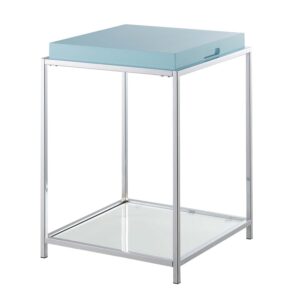 Convenience Concepts Palm Beach End Table with Removable Trays and Shelf, Sea Foam