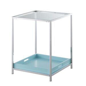 Convenience Concepts Palm Beach End Table with Removable Trays and Shelf, Sea Foam