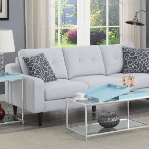 Convenience Concepts Palm Beach End Table with Removable Trays and Shelf, Sea Foam