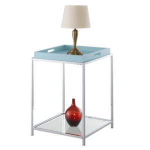 Convenience Concepts Palm Beach End Table with Removable Trays and Shelf, Sea Foam