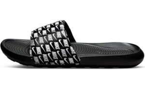 nike men's victori one slides, black/white-black, 9