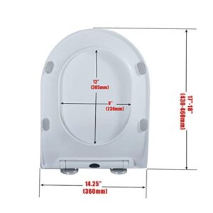 Elongated U Shape Toilet Seat For WinZo WZ5080, Soft Close Quick Release Desgin, PP Plastic White