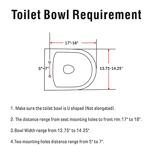 Elongated U Shape Toilet Seat For WinZo WZ5080, Soft Close Quick Release Desgin, PP Plastic White