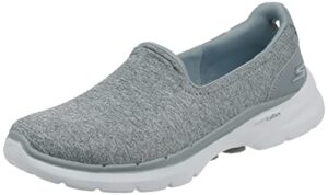 skechers women's go walk 6-grand horizon sneaker, gray, 8 wide