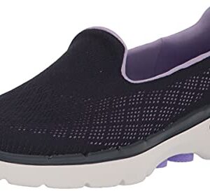 Skechers Women's GO Walk 6-Cosmic Force Sneaker, Navy/Lavender, 7.5