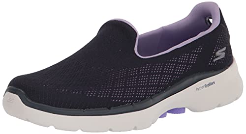 Skechers Women's GO Walk 6-Cosmic Force Sneaker, Navy/Lavender, 7.5