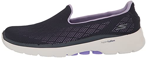 Skechers Women's GO Walk 6-Cosmic Force Sneaker, Navy/Lavender, 7.5