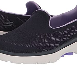 Skechers Women's GO Walk 6-Cosmic Force Sneaker, Navy/Lavender, 7.5