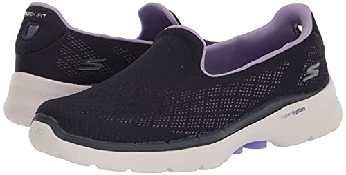 Skechers Women's GO Walk 6-Cosmic Force Sneaker, Navy/Lavender, 7.5