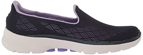 Skechers Women's GO Walk 6-Cosmic Force Sneaker, Navy/Lavender, 7.5