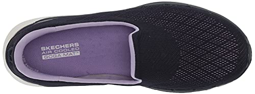 Skechers Women's GO Walk 6-Cosmic Force Sneaker, Navy/Lavender, 7.5