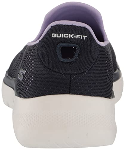 Skechers Women's GO Walk 6-Cosmic Force Sneaker, Navy/Lavender, 7.5