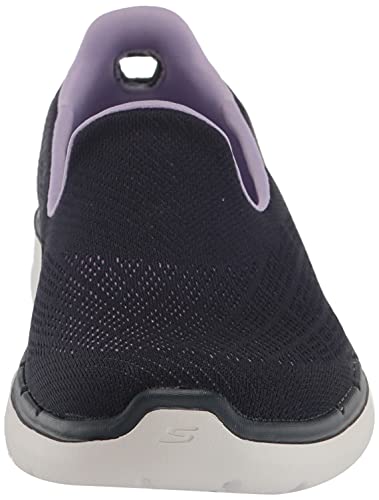 Skechers Women's GO Walk 6-Cosmic Force Sneaker, Navy/Lavender, 7.5