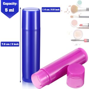 Maitys 64 Pieces Lip Balm 5 ml Empty Containers Refillable Rotatable Plastic Lipstick Tubes DIY Lip Gloss Balm Tube Holder for DIY Cosmetic, 8 Colors