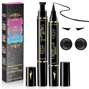 imethod eyeliner stamp - 2 pens winged eyeliner stamp, for all eye shapes, winged eyeliner stamp, perfect wing cat eye liner, waterproof & smudge-proof, 10 mm