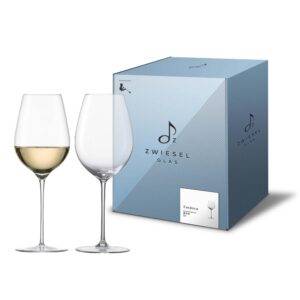 zwiesel glas chardonnay enoteca white wine glass (set of 2), hand-blown wine glasses, elegant crystal glasses for white wine (item no. 122084)