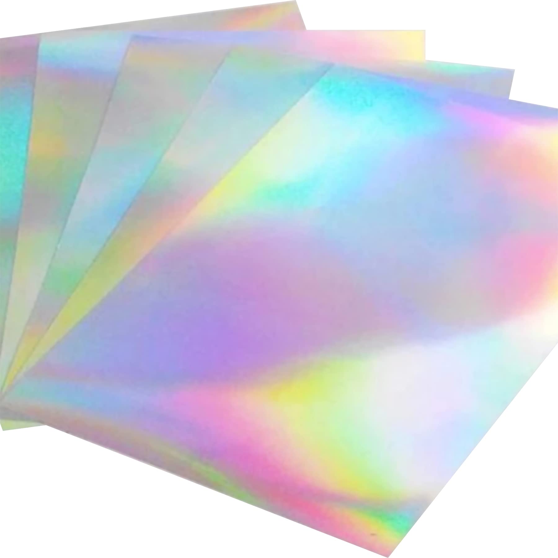 30 Sheets Holographic Printable Sticker Paper 8.25 x 11.7 inch Waterproof Sticker Paper Rainbow Vinyl Sticker Paper for Inkjet/Laser Printer