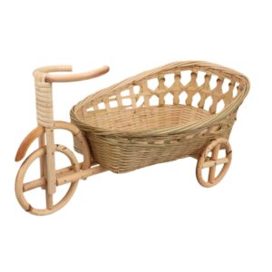 straw fruit basket bamboo bread basket container bowl candy basket serving basket flower basket appetizer tray storage basket tricycle design for fruit snack nuts chip