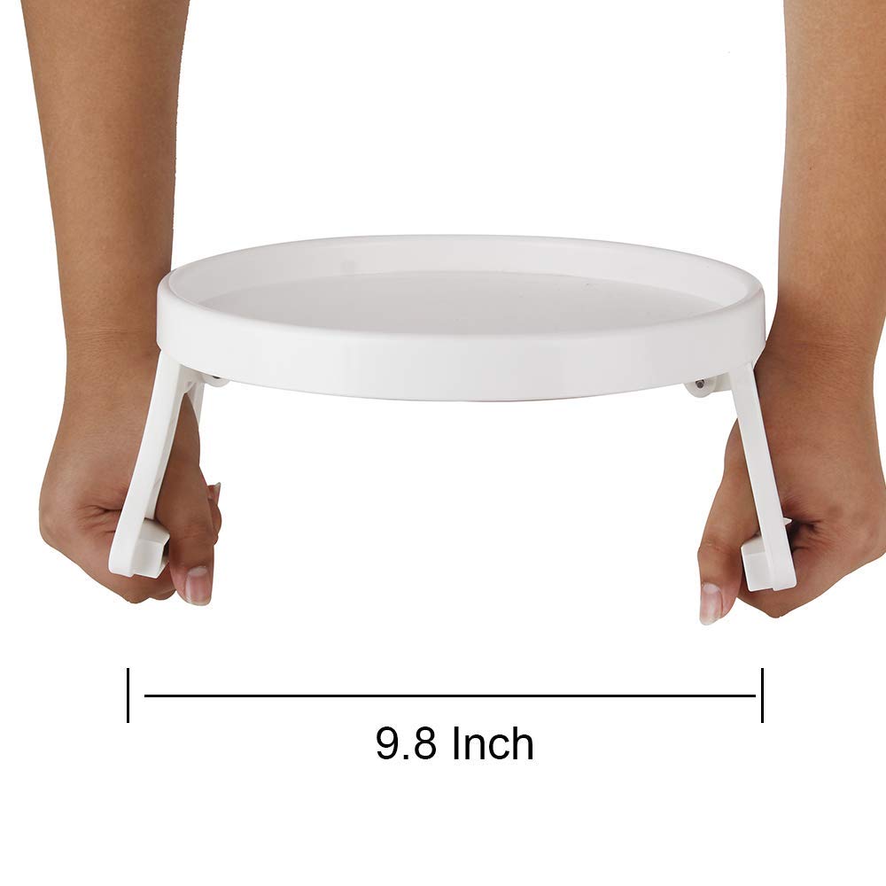 Pekokavo Sofa Arm Clip Tray, Side Table for Remote Controls/Drinks/Gamepads Holder (White)