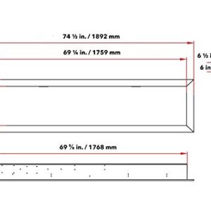 Dynasty Cascade74 inch Wall Mount Linear Electric Fireplace - Black, DY-BTX74