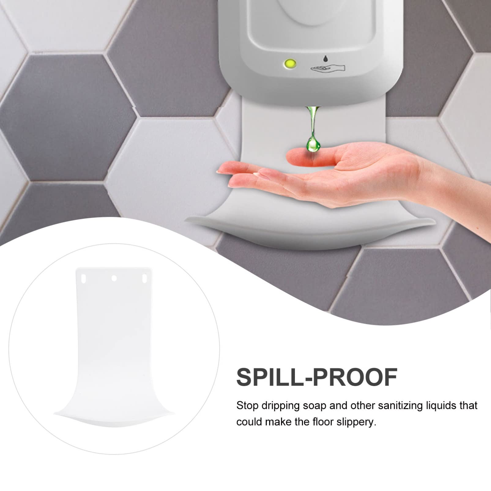 Yardwe Drip Tray for Automatic Hand Soap Dispenser Drip Tray Wall Mount Soap Dispenser Bracket Drip Catcher Prevent Dripping Spraying Easy to Clean