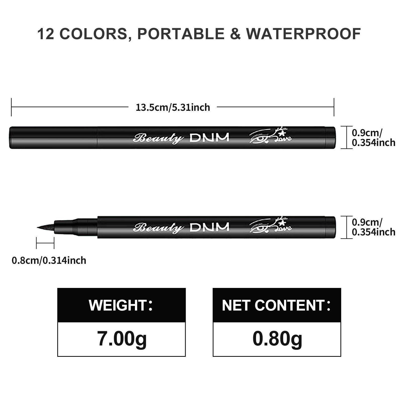 LOKFAR 12 Colors Matte Liquid Eyeliner Colorful Set, Matte Liquid Colorful Eye-Liner Pen Neon Colored Eyeliner Eye Makeup, Long Lasting Water-Proof Smudge-Proof Smooth Liquid Eyeliner Pen -#A