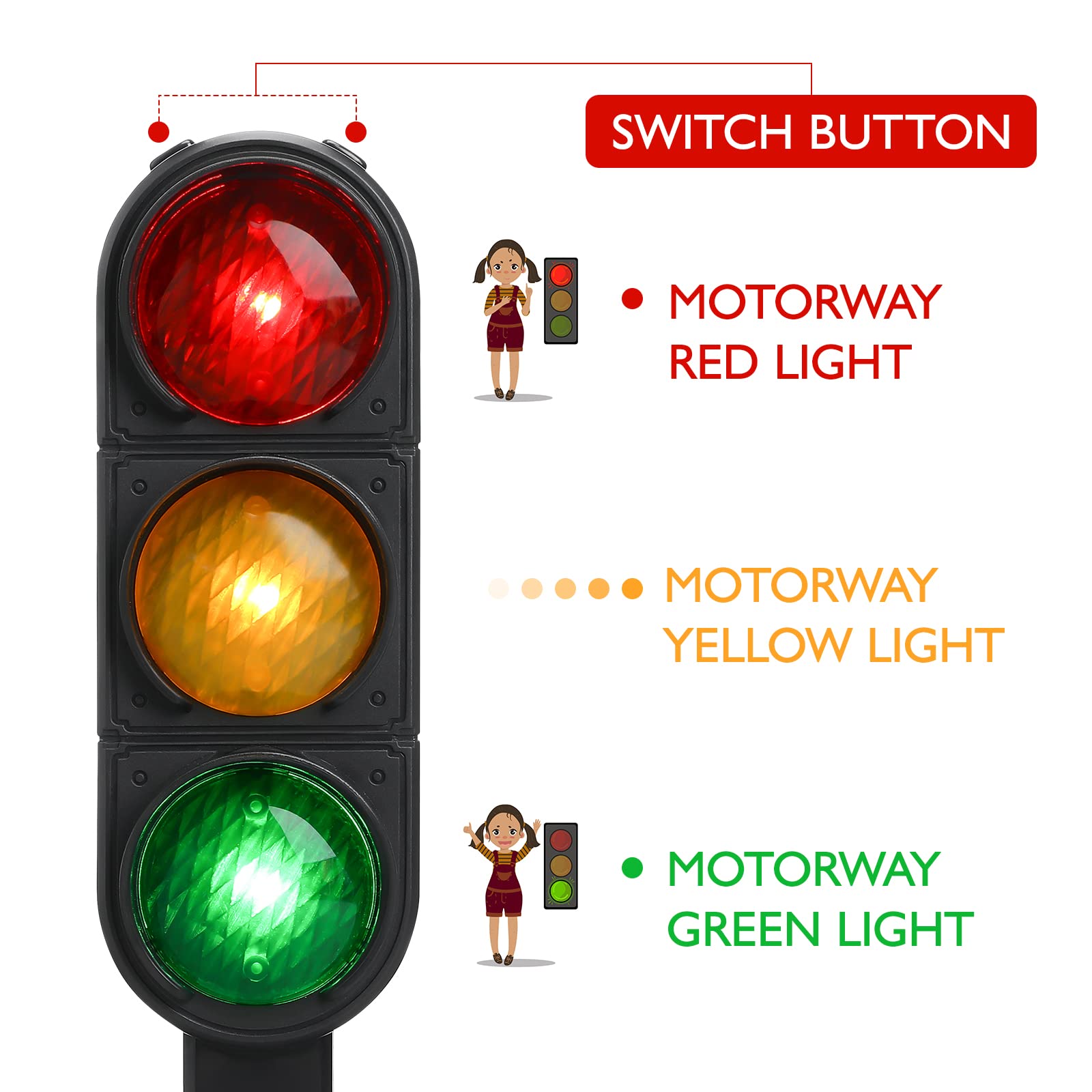 TOYANDONA Traffic Light Signs Toy Multicoloured Simulation Road Light Safety Traffic Maker Crosswalk Signal Model Toy for Kids Birthday Education Gifts