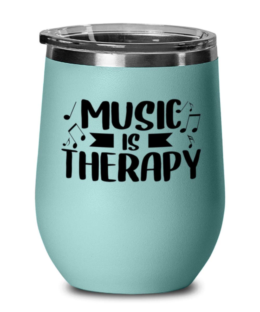 Music Theory Wine Glass, Teal Wine Tumbler, Music Theory Stainless Steel Insulated Lid Wine Glass Mug Cup Present Idea