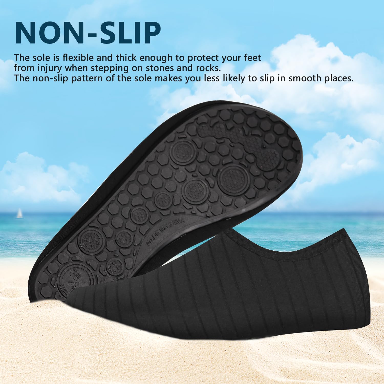 Womens Mens Water Shoes Quick-Dry Barefoot Aqua Beach Socks Non Slip Sports Swim Yoga Surf Pool Exercise Camping Must Haves Essentials