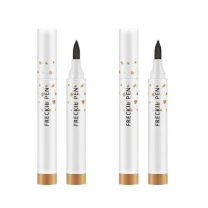 lokfar 2 pcs freckle pen set, natural lifelike fake freckles makeup pen magic brown color freckles makeup tool long-lasting waterproof dot spot pen for effortless sunkissed makeup (light brown)