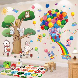 animal wall sticker cartoon baby children diy art decal self-adhesive wallpaper mural decorate for living room tv sofa background bedroom kids room nursery