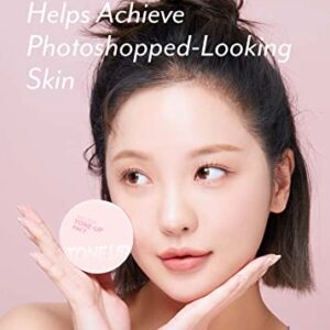 I'M MEME Compact - Tone-up Pact | With Calamine Powder, Pink Blur Effect, Mattify Skin, Pressed Powder, Gift, 0.35 Oz