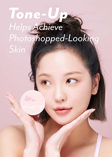 I'M MEME Compact - Tone-up Pact | With Calamine Powder, Pink Blur Effect, Mattify Skin, Pressed Powder, Gift, 0.35 Oz