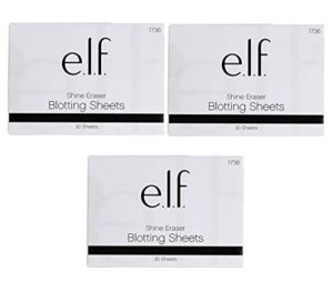 pack of 3 e.l.f. shine eraser blotting sheets, 30 sheets (1736)3