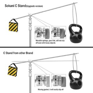 Sokani C Stand with Boom Arm [2023 New Upgrade Version] 100% Metal Max 10.8ft/330cm Adjustable Reflector Stand 4.2ft/128cm Holding Arm and 2 Pieces Grip Head, Bag Sandbag, Fish Mouth Clip included