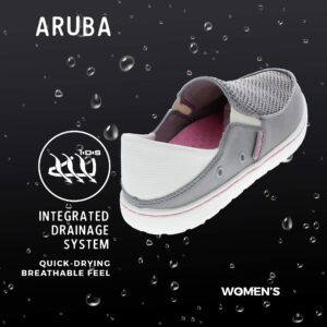 Body Glove Womens Boat Shoes, Aruba Water Shoes, Women's Water Shoes, Fishing Shoes, Casual Shoes, Womens Mesh and Canvas Slip on Shoes Grey/Pink