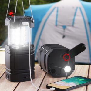 3000 large capacity hand crank solar camping lantern, portable ultra bright led torch, 23-26 hours running time, usb charger, electronic lantern for outdoor