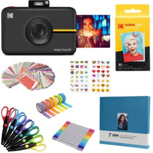 kodak step touch 13mp digital camera & instant printer with 3.5 lcd touchscreen (black) scrapbook bundle