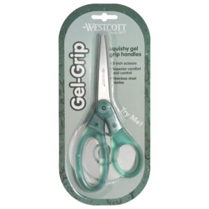 Westcott 8" Gel-Grip Multipurpose Scissors for Office and Home, Green