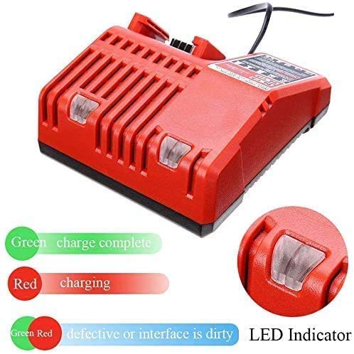 maki Lithium-ion Battery Charger Multi Voltage Charger Replacement for Milwaukee M18 14.4V-18V 48-11-1850 48-11-1840 48-11-1815 48-11-1828